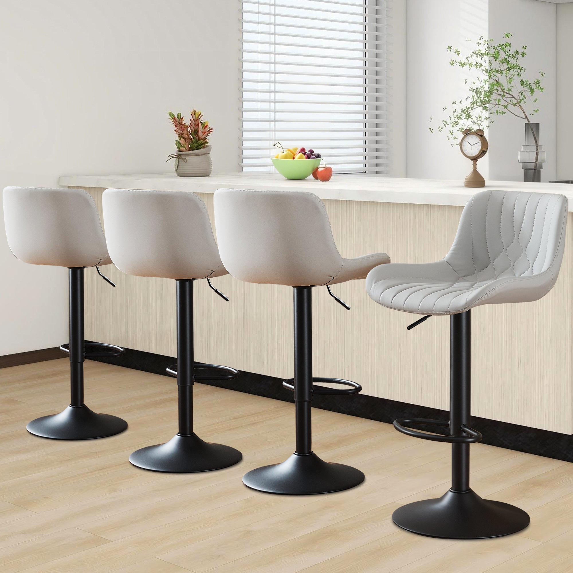 George Oliver Adjustable Height And Modern Design Swivel Set Of 4 ...