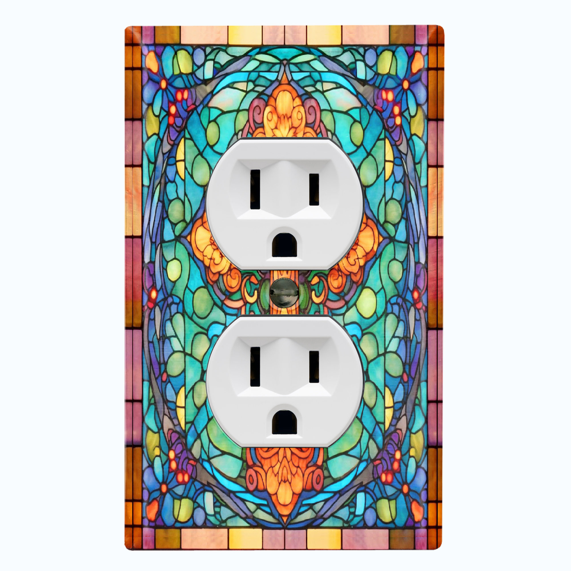WorldAcc Metal Light Switch Plate Outlet Cover (Green Tile Religious ...