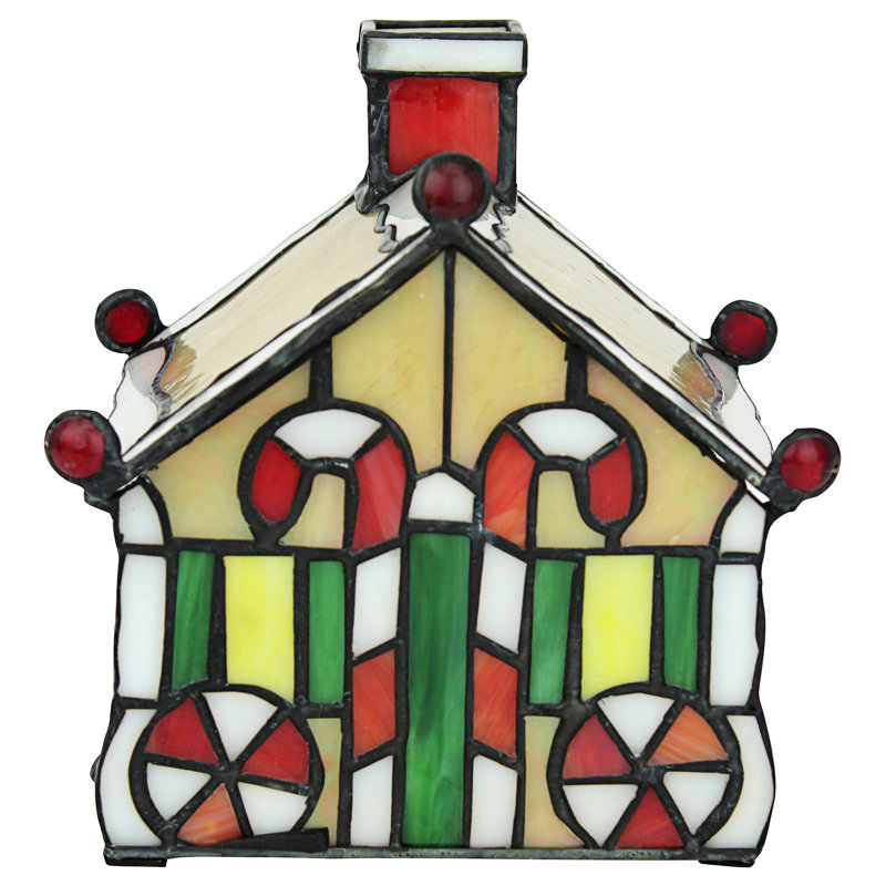 Design Toscano Christmas Gingerbread House Stained Glass Lamp | Wayfair