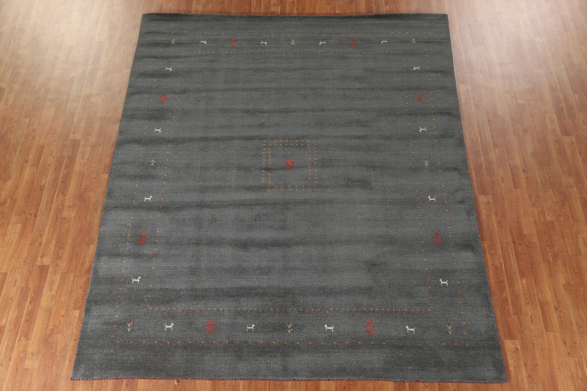Foundry Select Charcoal Gabbeh Indian Area Rug 8x10 | Wayfair