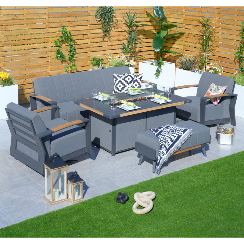 Ebern Designs Stills 5 - Person Outdoor Seating Group with Cushions ...