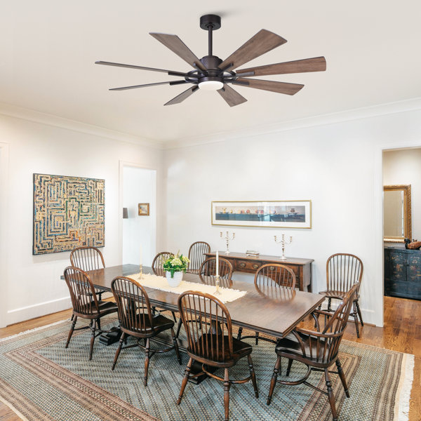 Steelside™ 60'' Lisa 8 - Blade LED Windmill Ceiling Fan with Remote ...