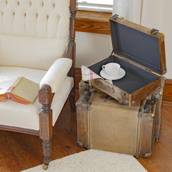 Charlton Home® Rachelle 3 Piece Vintage Trunk Set & Reviews | Wayfair