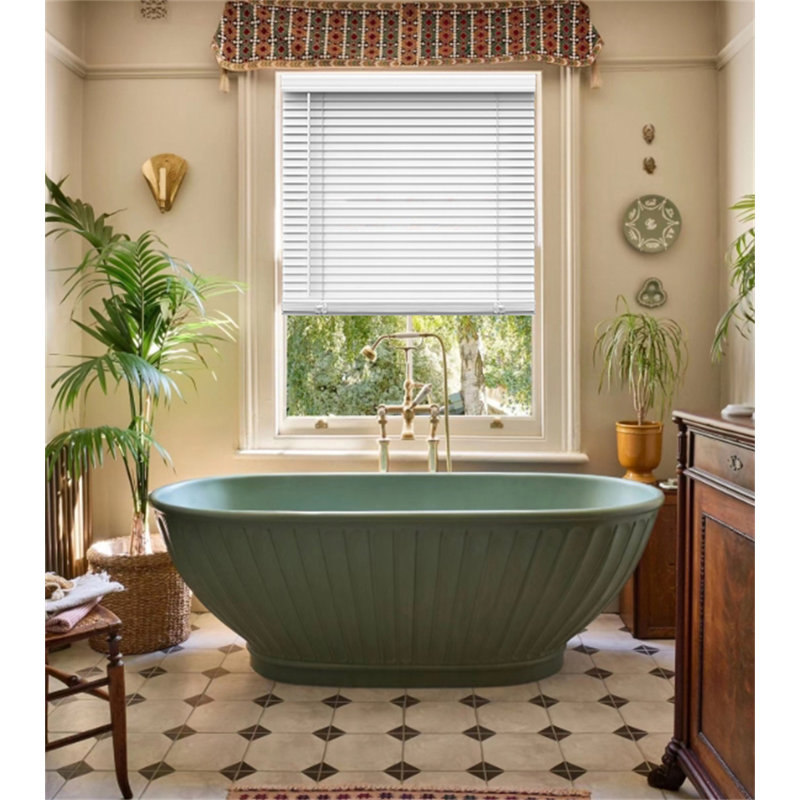 Latitude Run® Cordless Faux Wood Blinds With Royal Valance – Room ...