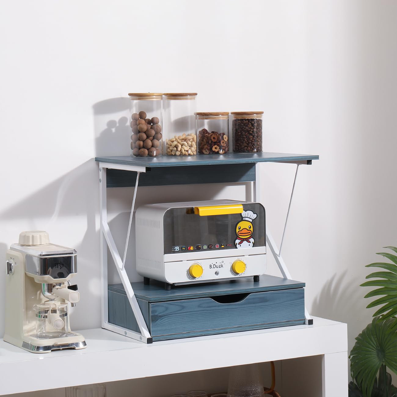 Draper 2 Tiers Microwave Oven Rack Kitchen Unit Storage Baker Shelf For ...