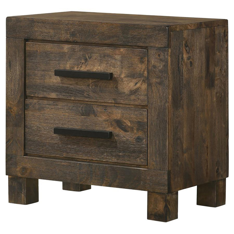 Millwood Pines Rustic Golden Brown 2-drawer Nightstand | Wayfair