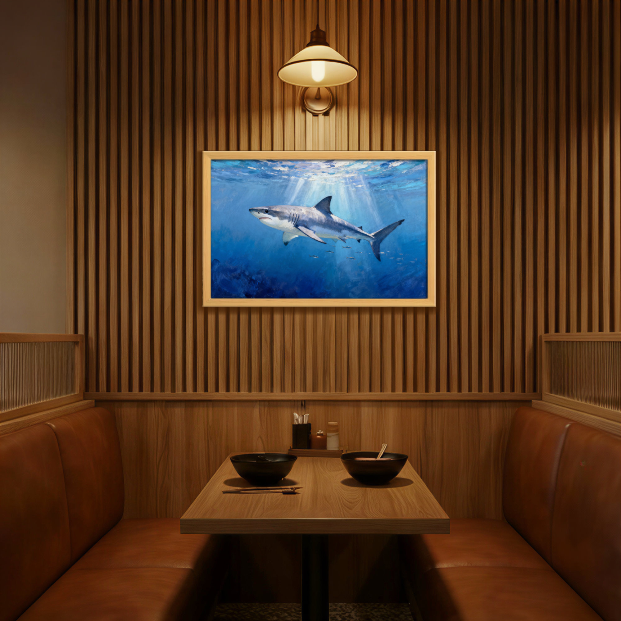 Highland Dunes Animals Underwater Shark Swimming In Blue Ocean Light ...
