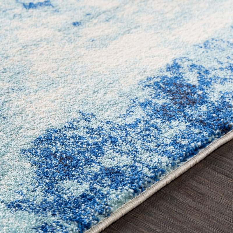 17 Stories Mariario Performance Navy/Teal Rug & Reviews | Wayfair