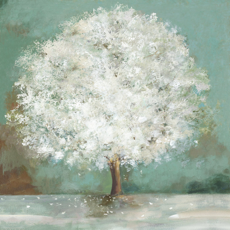 Winston Porter White Tree On Canvas by Allison Pearce Print | Wayfair