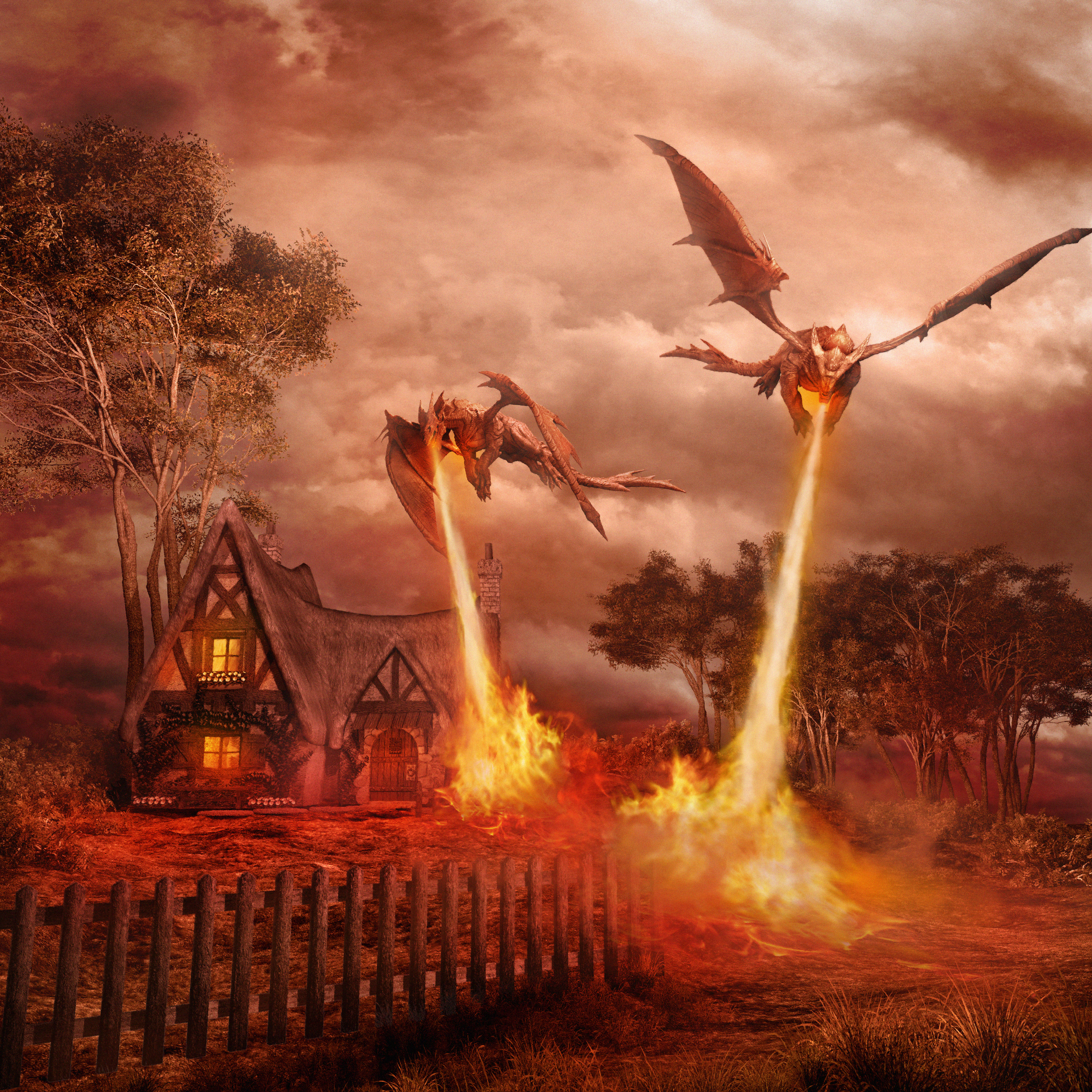 Happy Larry Two Red Dragons | Wayfair.co.uk