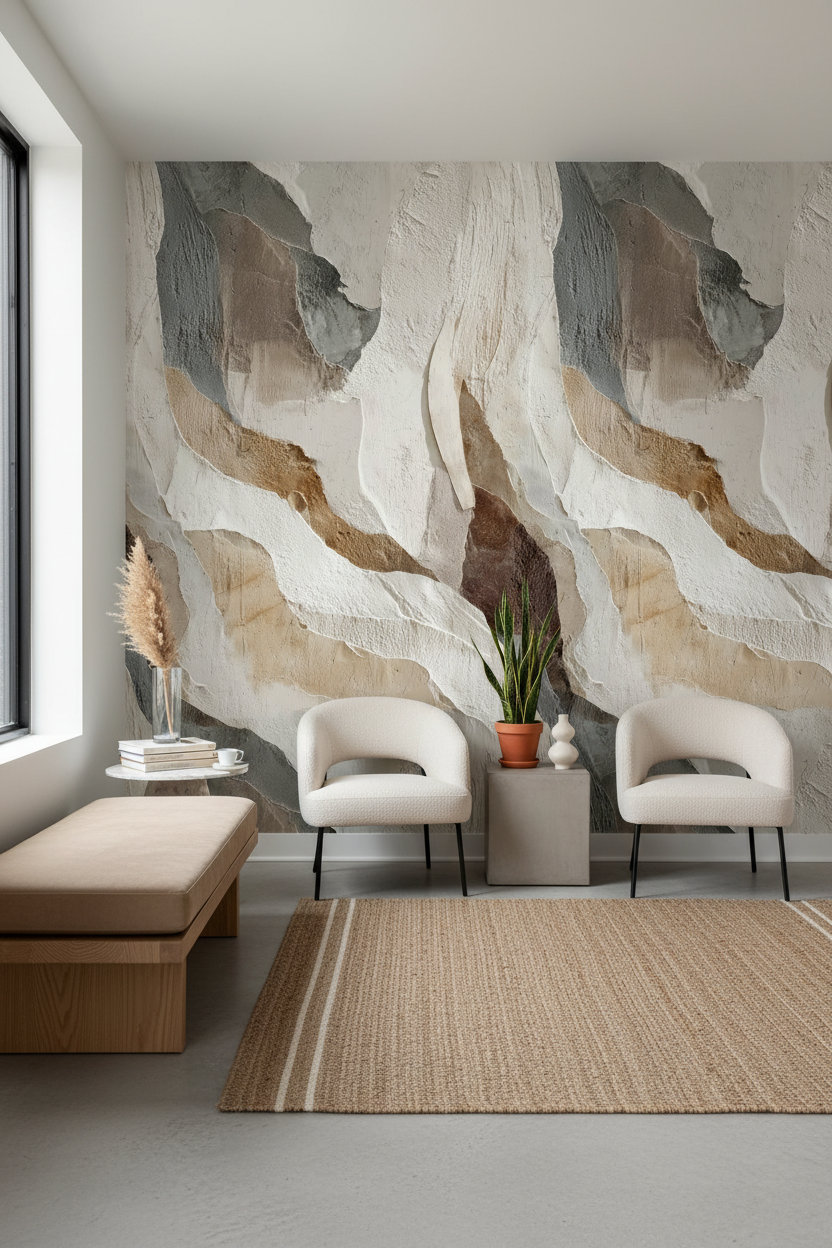 Lark Manor™ Abstract Wallpaper Textured Modern Wall Double Roll | Wayfair