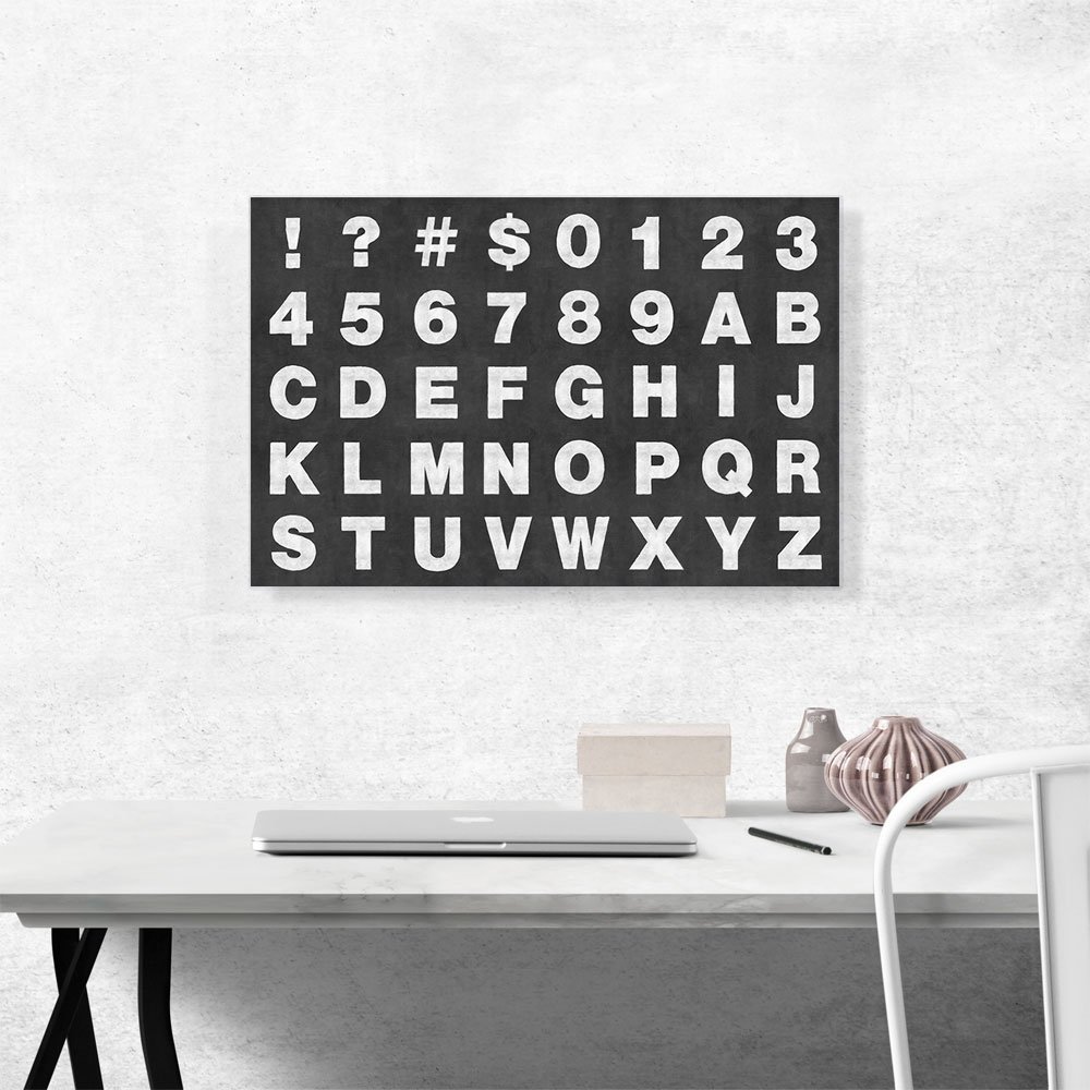 ARTCANVAS Chalkboard Full Alphabet Horizontal Rectangle Canvas Art ...