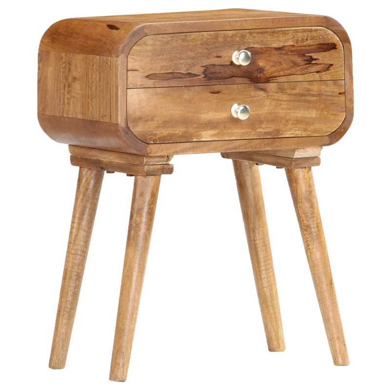 Union Rustic Bedside Cabinet 16.9" x 11.8" x 22.8" Solid Mango Wood ...