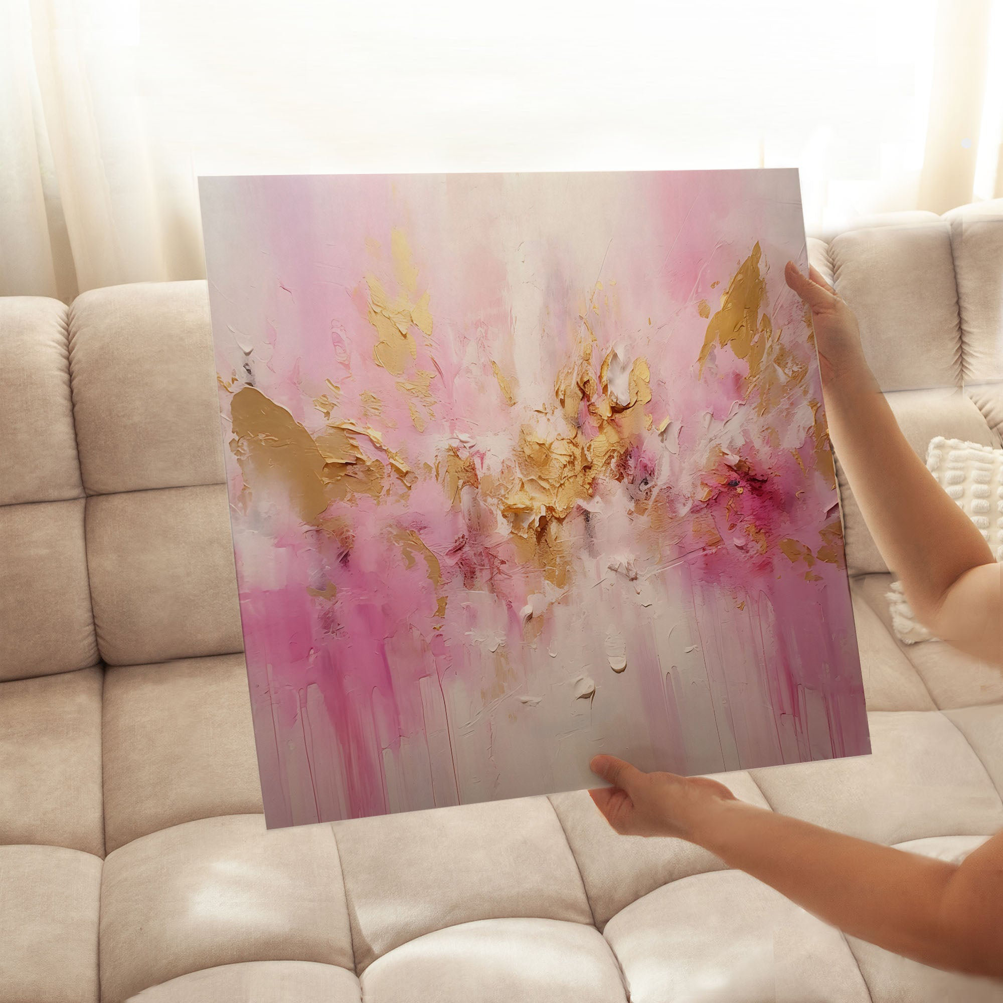 Mercer41 Abstract Pink Horizon Transitional Unframed Art Print | Wayfair