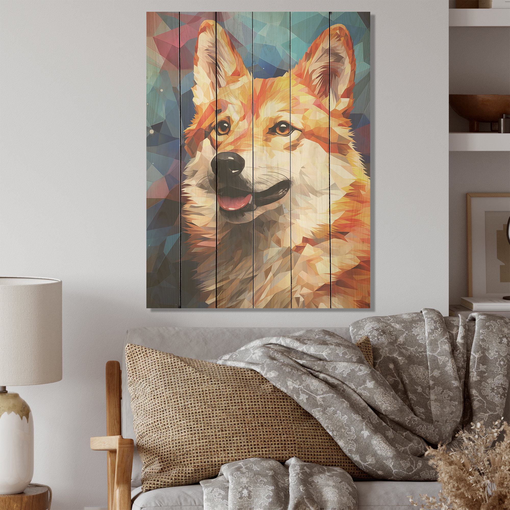 Ophelia & Co. Popart Shiba Inu Spirit I - Dog Wood Wall Art On Natural ...