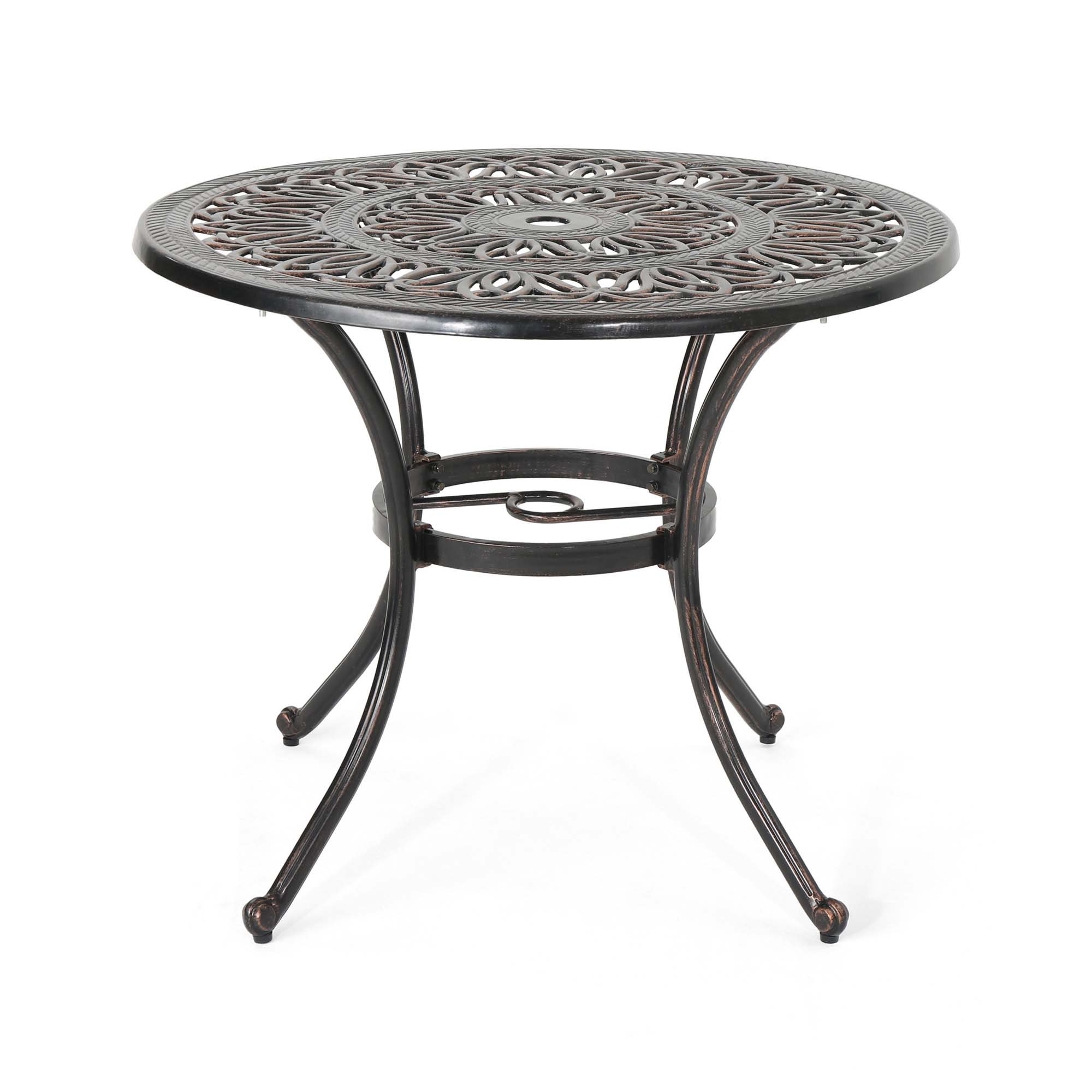 Fleur De Lis Living Outdoor Round Cast Aluminum Dining Table | Wayfair