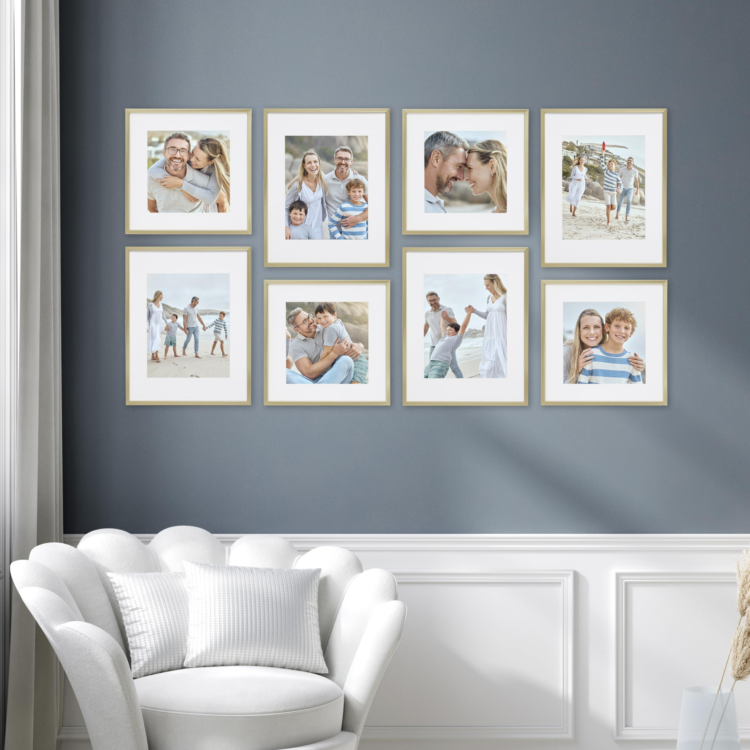 Everly Quinn 8 Piece Oversized Gallery Wall Frame Set, Matted Frames ...