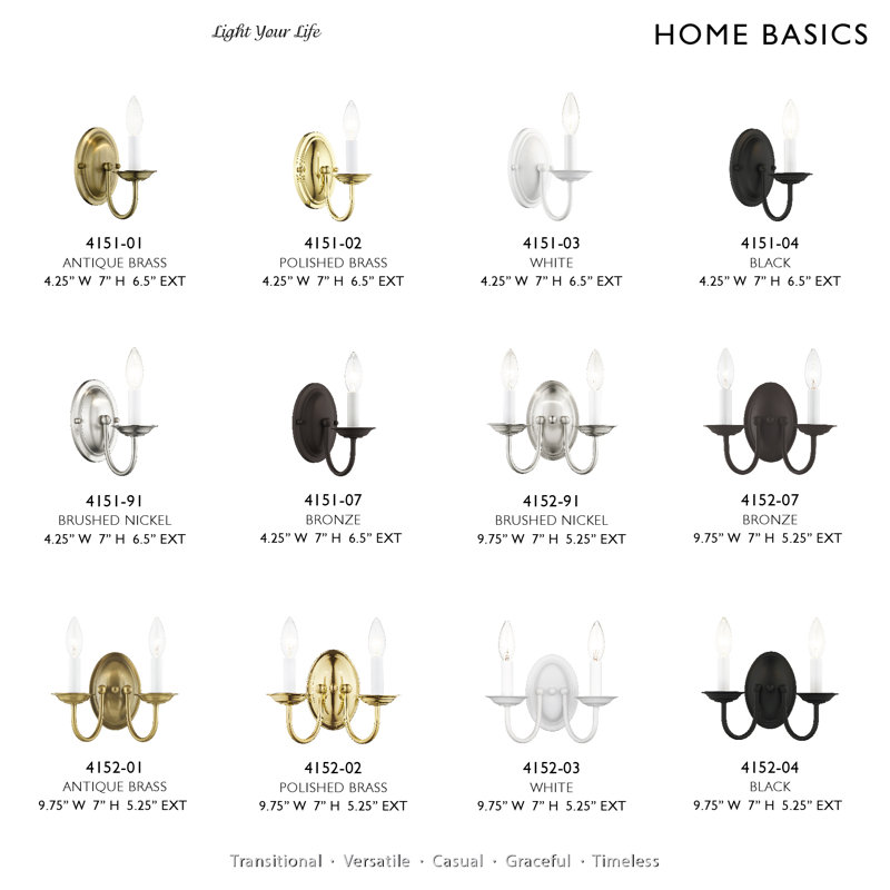 Lark Manor™ Maynes 1 - Light Dimmable Candle Wall Light & Reviews | Wayfair