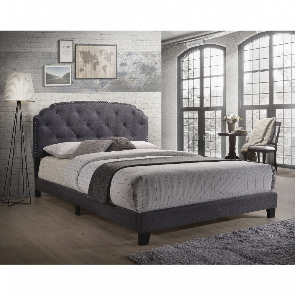 Lark Manor™ Grey Upholstered Queen Bed with No Box Spring Needed ...