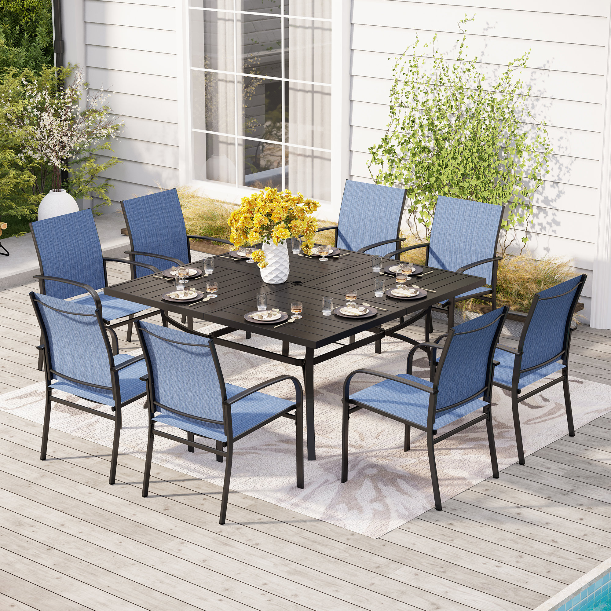 Wildon Home® Square 8 - Person 60" Long Dining Set & Reviews - Wayfair ...