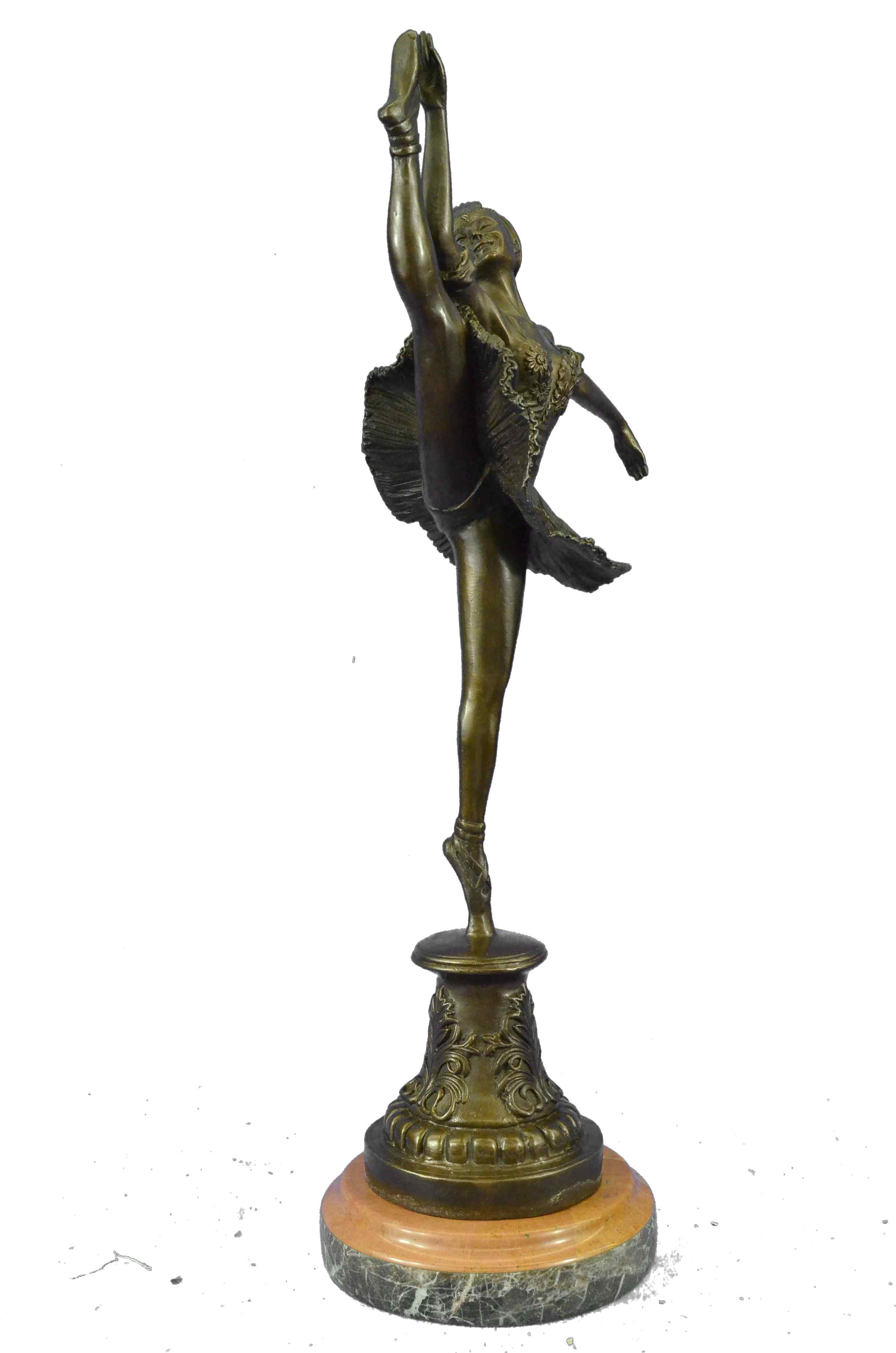 Darby Home Co Agaath Art Nouveau Brown Patina Gory Little Ballerina Bronze Sculpture Dance ...
