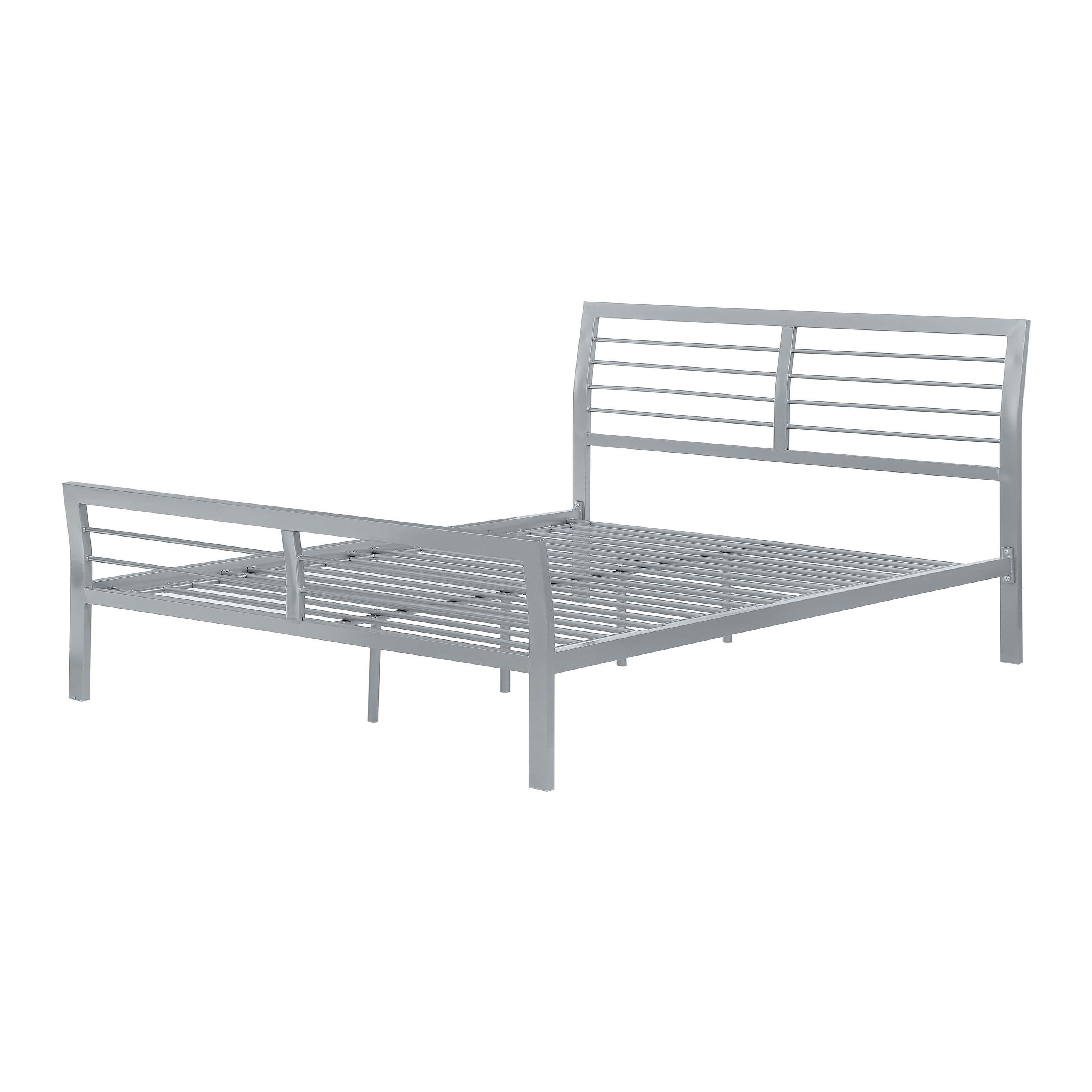 Ebern Designs Metal Open Frame Bed Silver | Wayfair