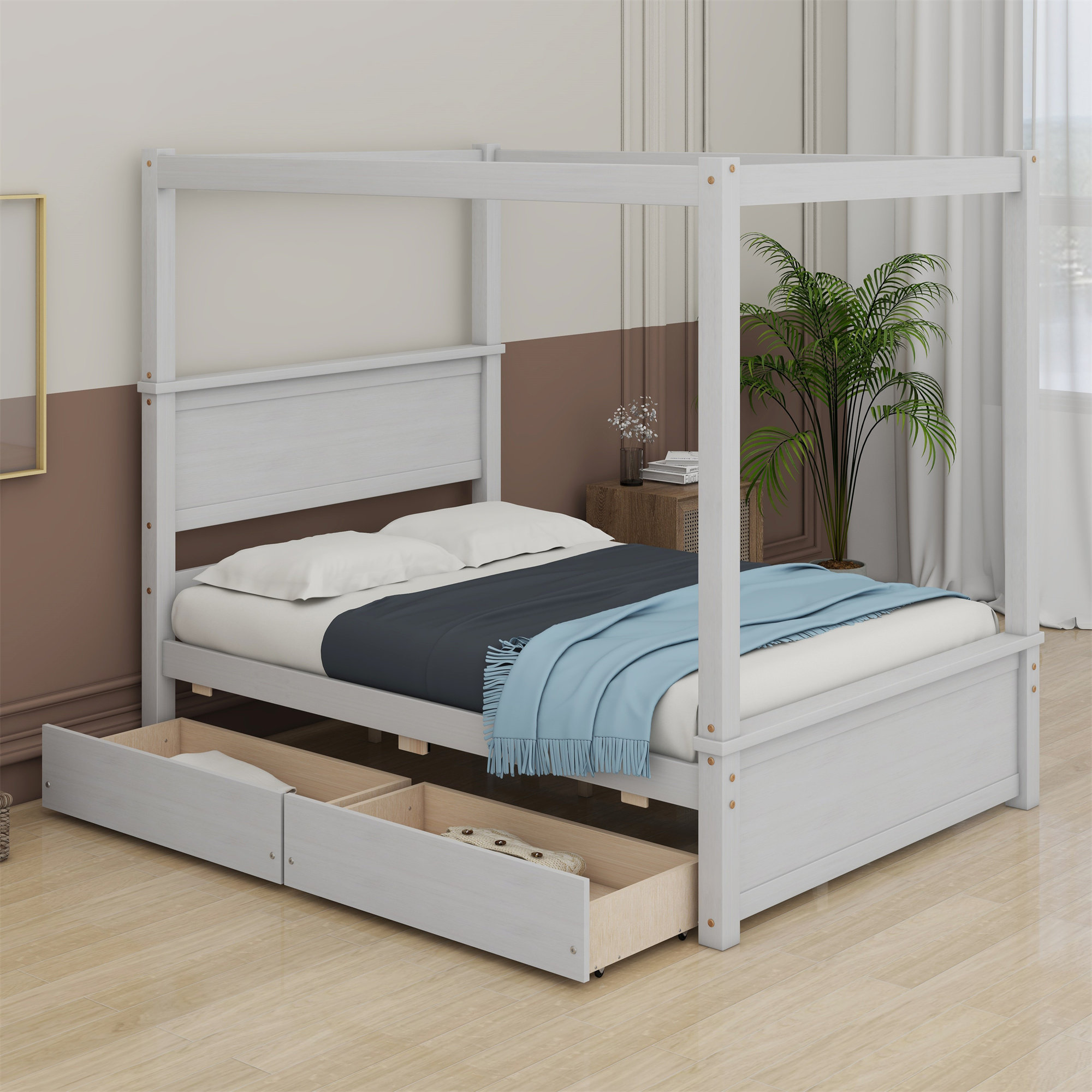 Latitude Run® Lecil Canopy Storage Bed | Wayfair