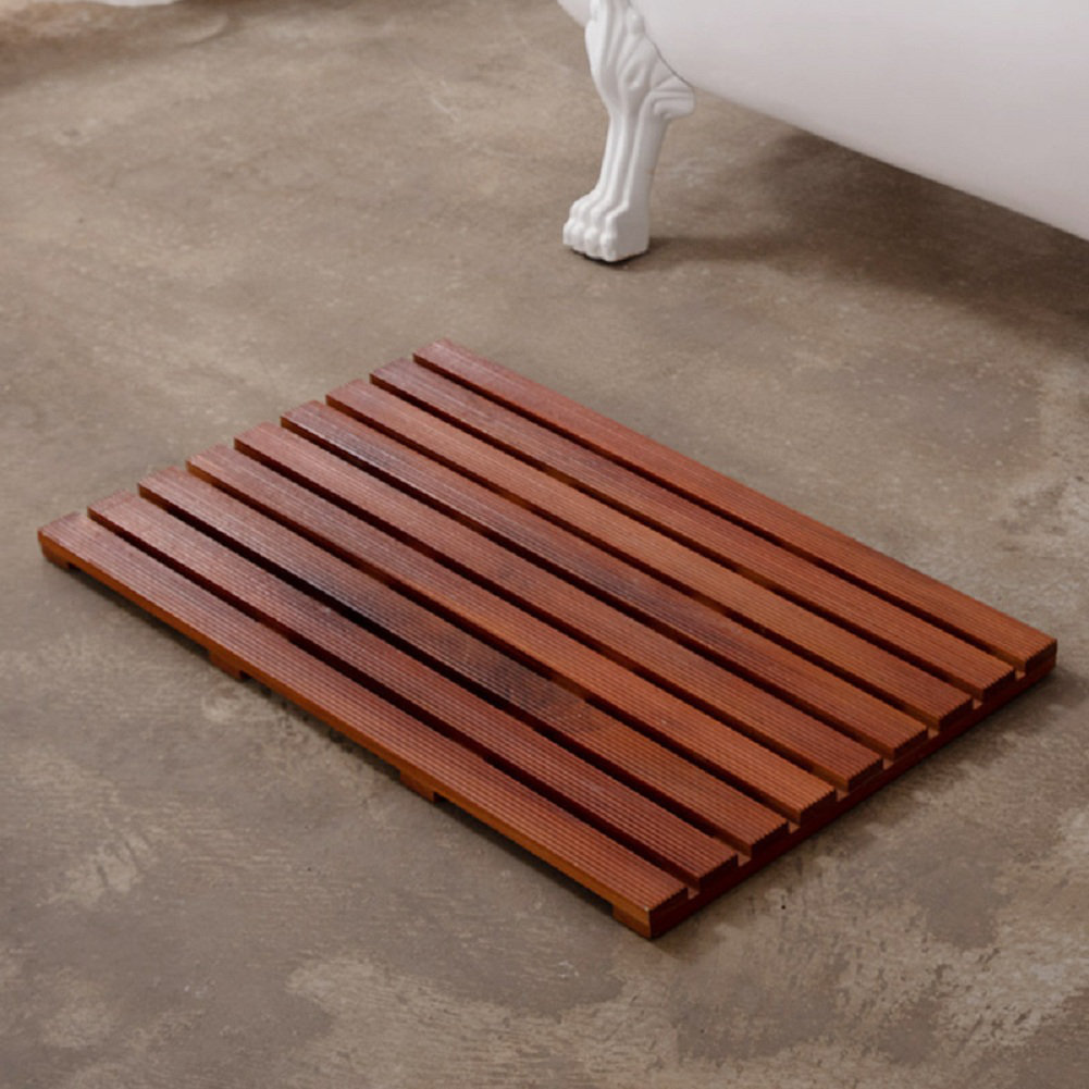 Highland Dunes Mccollom Teak Rectangle Teak & Wood Reversible Shower ...