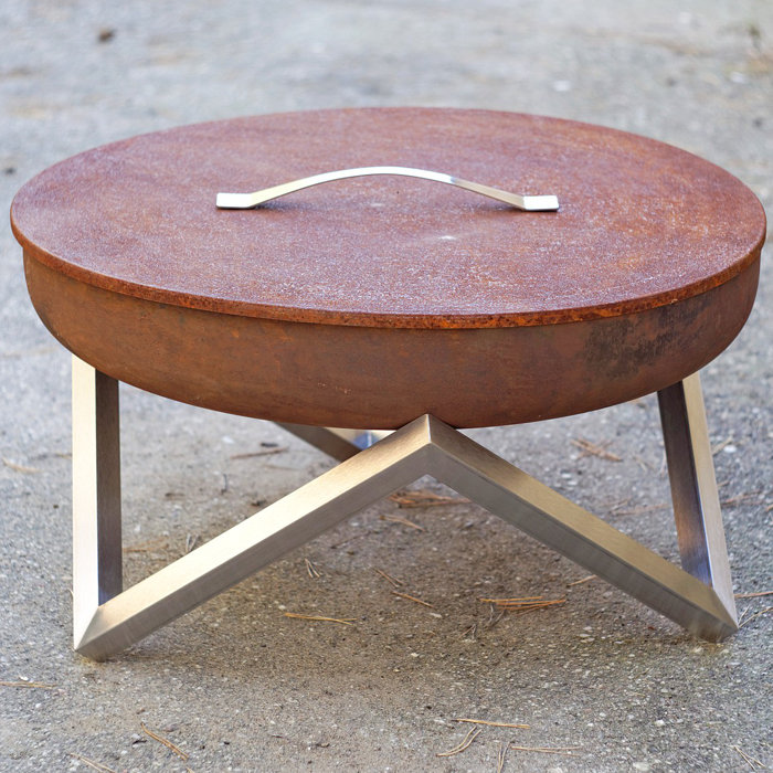 Curonian 25'' x 25'' Rusting Steel Fire Pit Tool & Reviews | Wayfair