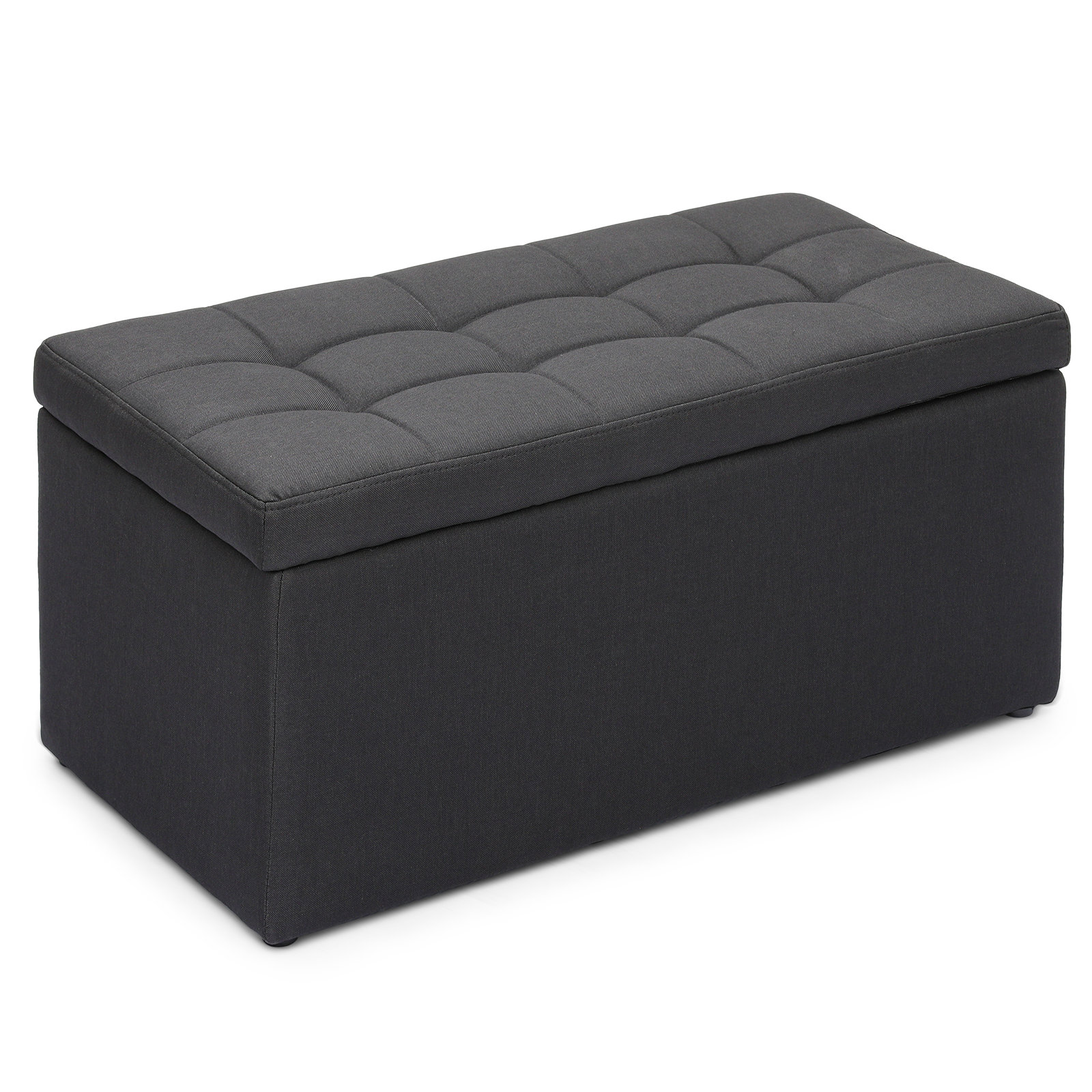 Ebern Designs Aarolyn Button Tufted Storage Ottoman, Upholstered End of ...