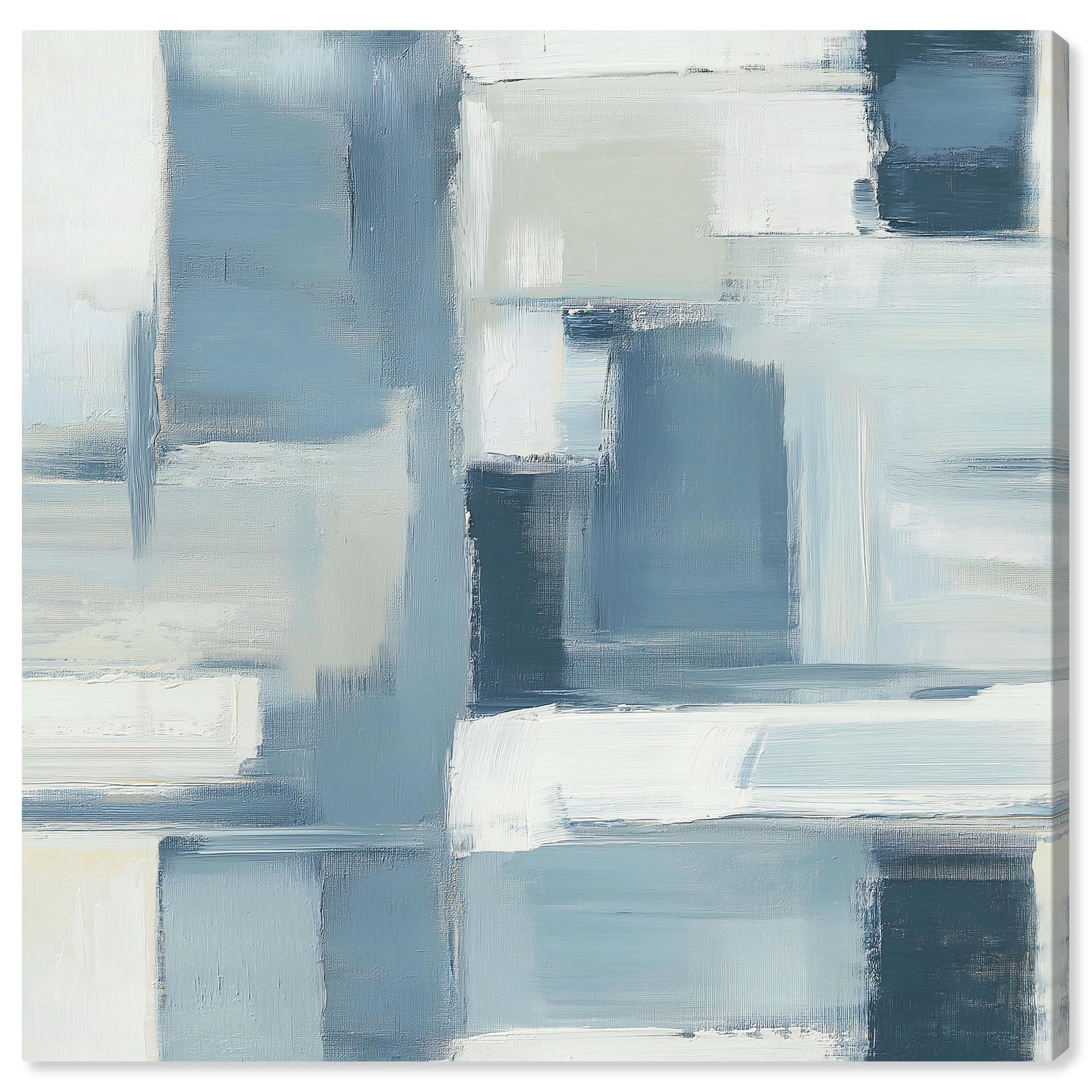 Art Remedy Faded Blue Abstract Canvas Deconstructed Blue II | Wayfair