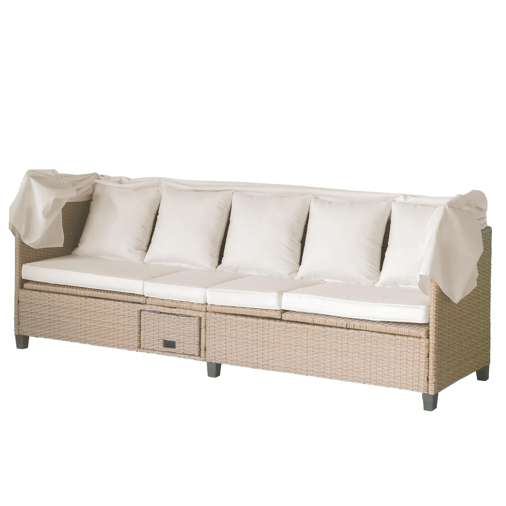 Latitude Run® Outdoor sectional daybed with canopy | Wayfair