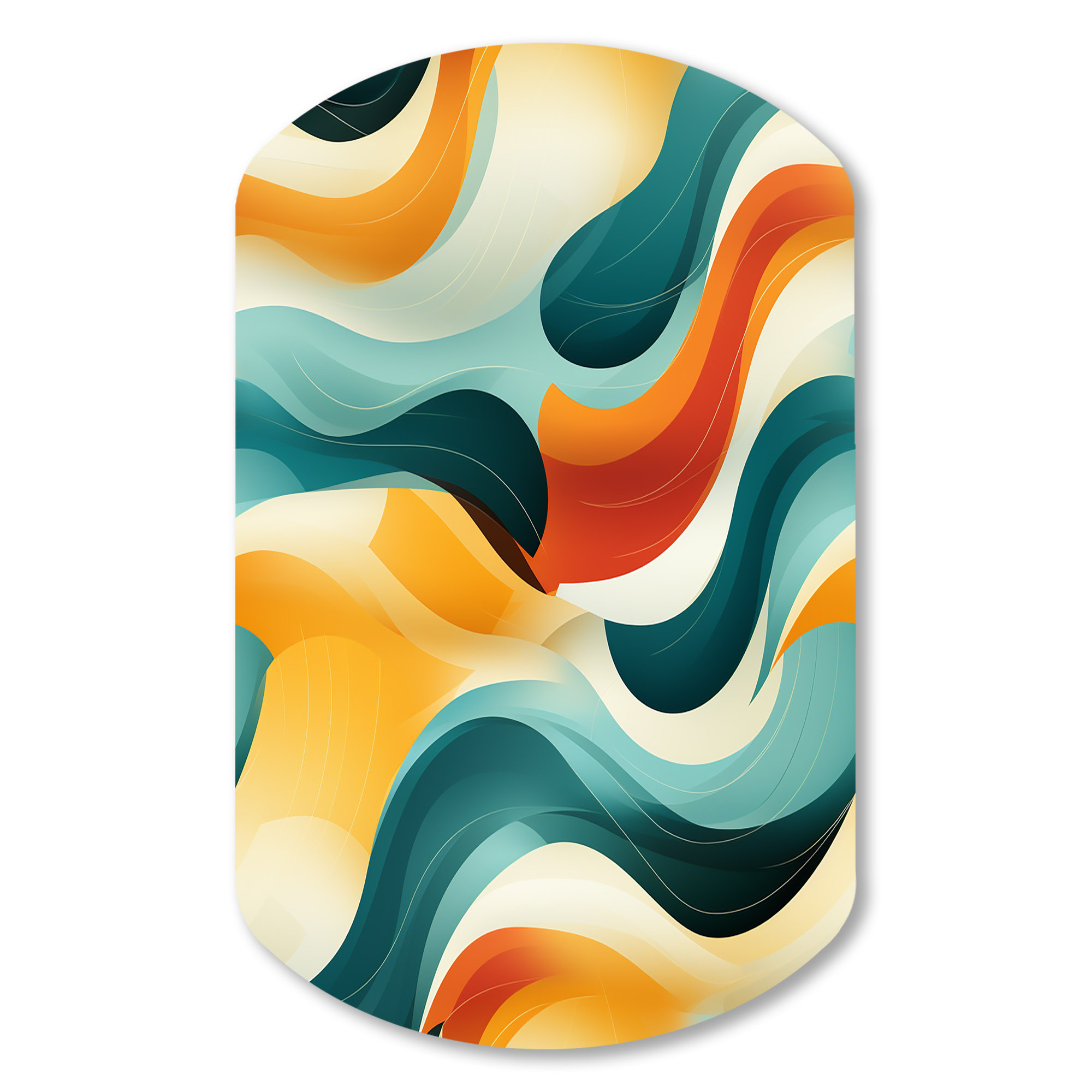 Design Art Mod Wave Revival I - Midcentury Asymmetrical Metal Wall Art ...