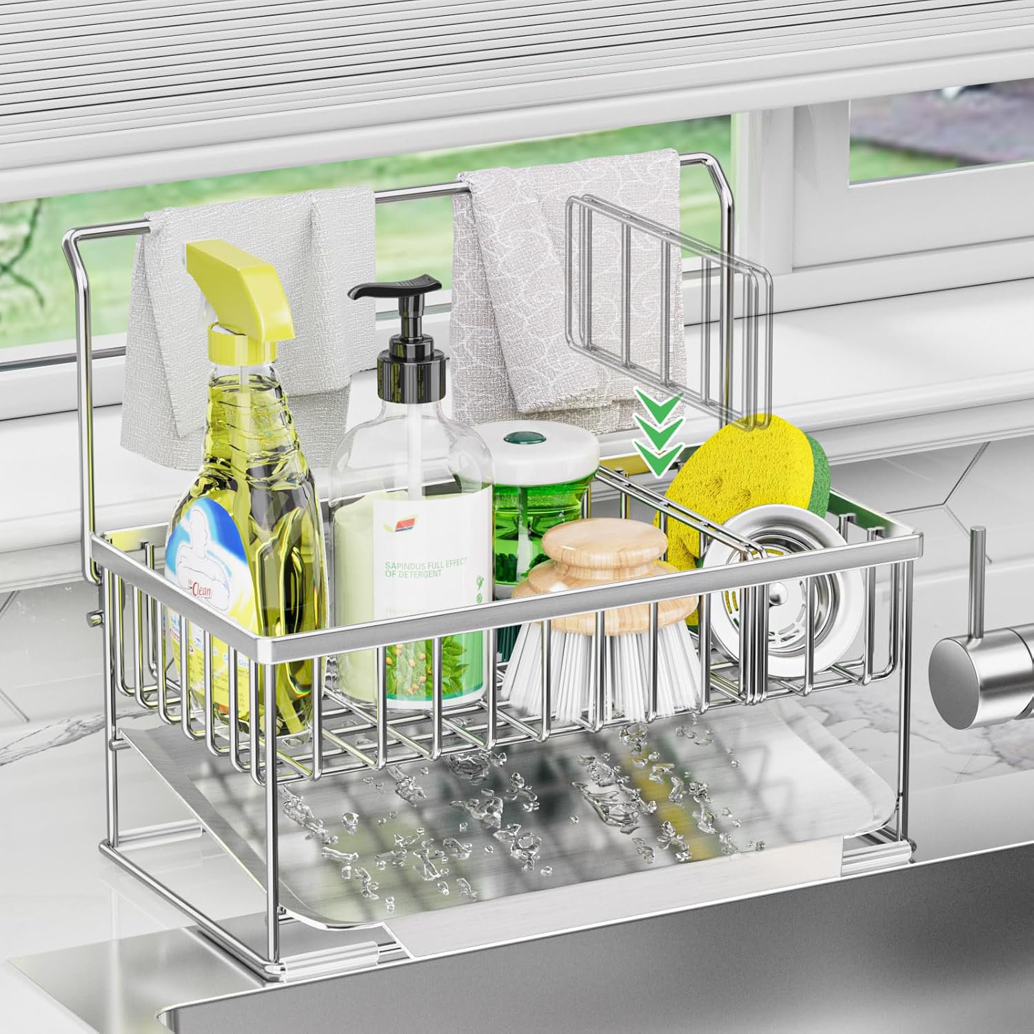 QIANXI JANE EYRE Kitchen Sink Organizer: SUS304 Stainless Steel Rack ...