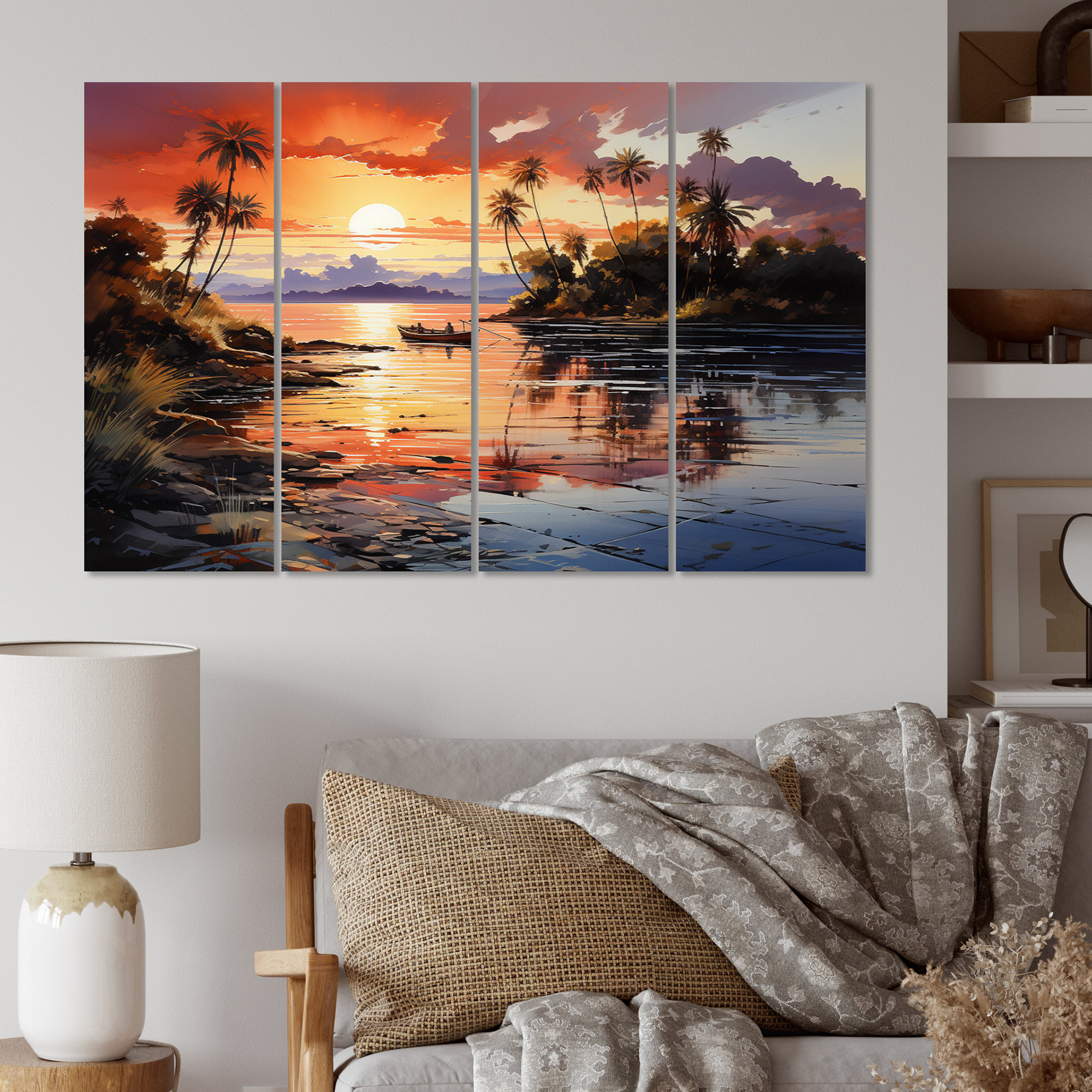 Design Art Dominican Sunrise Over Saman - Nautical & Beach Metal Wall ...