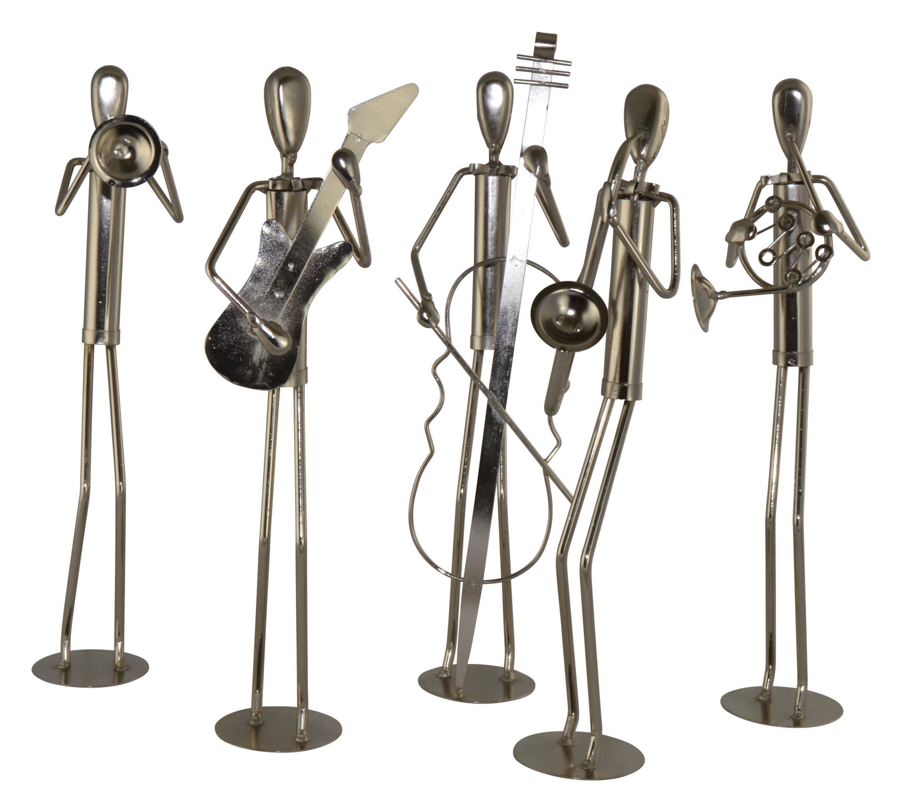 Red Barrel Studio® 5 Piece Metal Jazz Band Player Musical Figurine Set ...