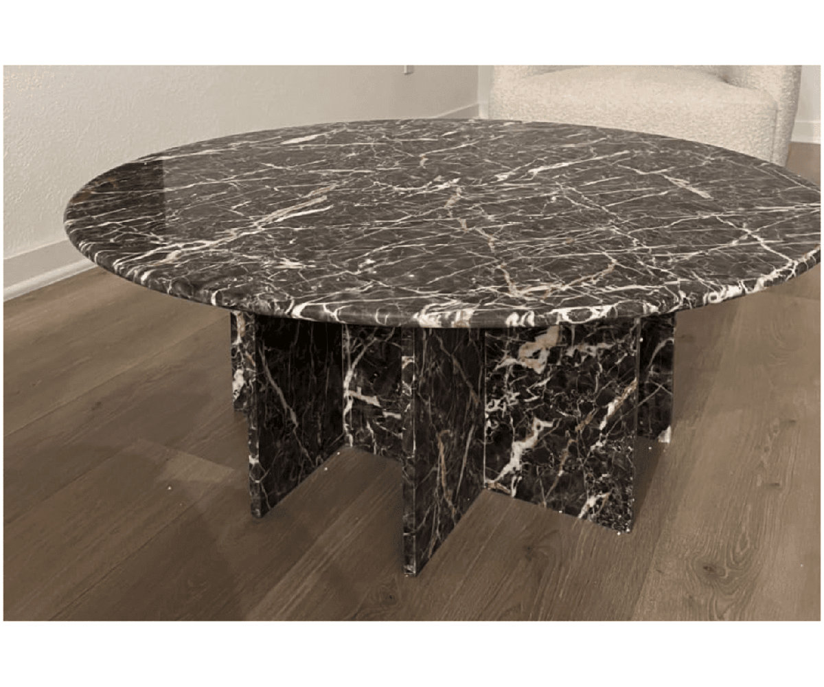 BETACH Genuine Marble Round Coffee Table - St Laurent Marble | Wayfair