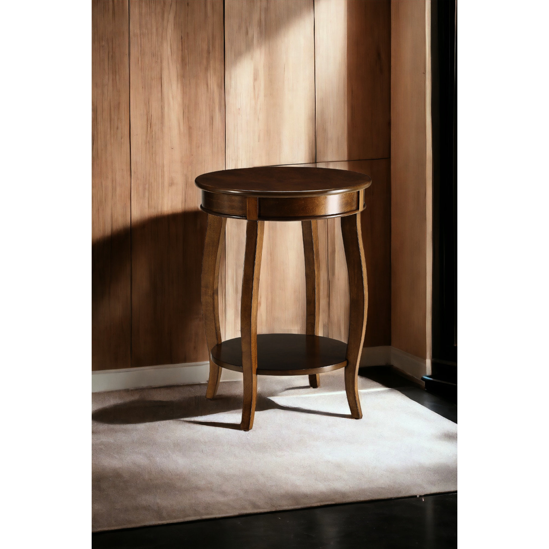 Latitude Run® Wooden Accent Table In Teal Finish - Bottom Shelf And ...