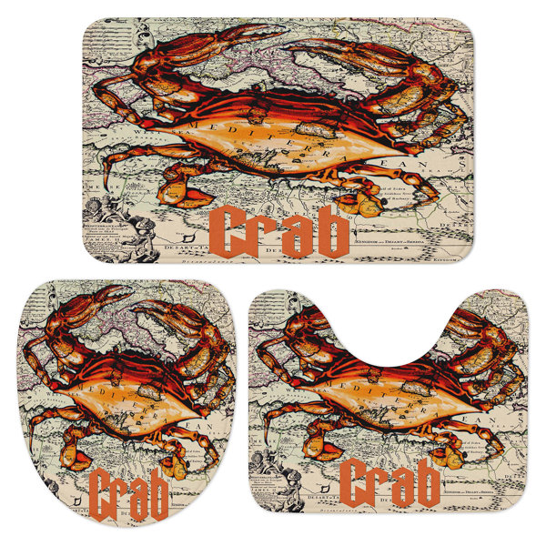 BRBCA Coastal Breeze Nautical Bath Mat Set - 3 Piece Non-Slip Ocean ...