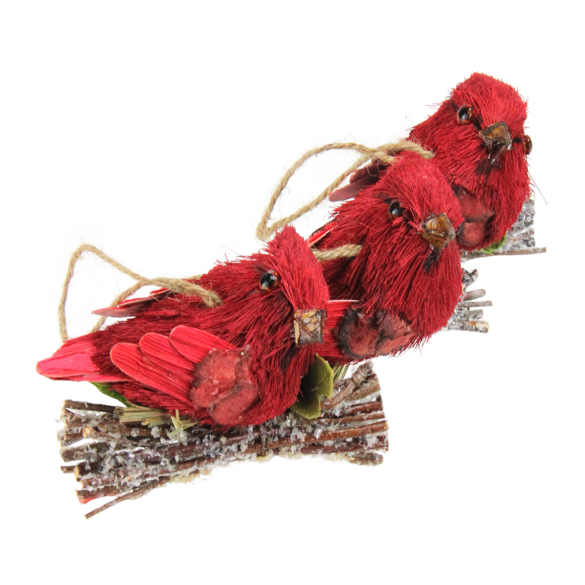 Northlight Seasonal 3ct Red and Brown Glittered Cardinal Bird Christmas ...