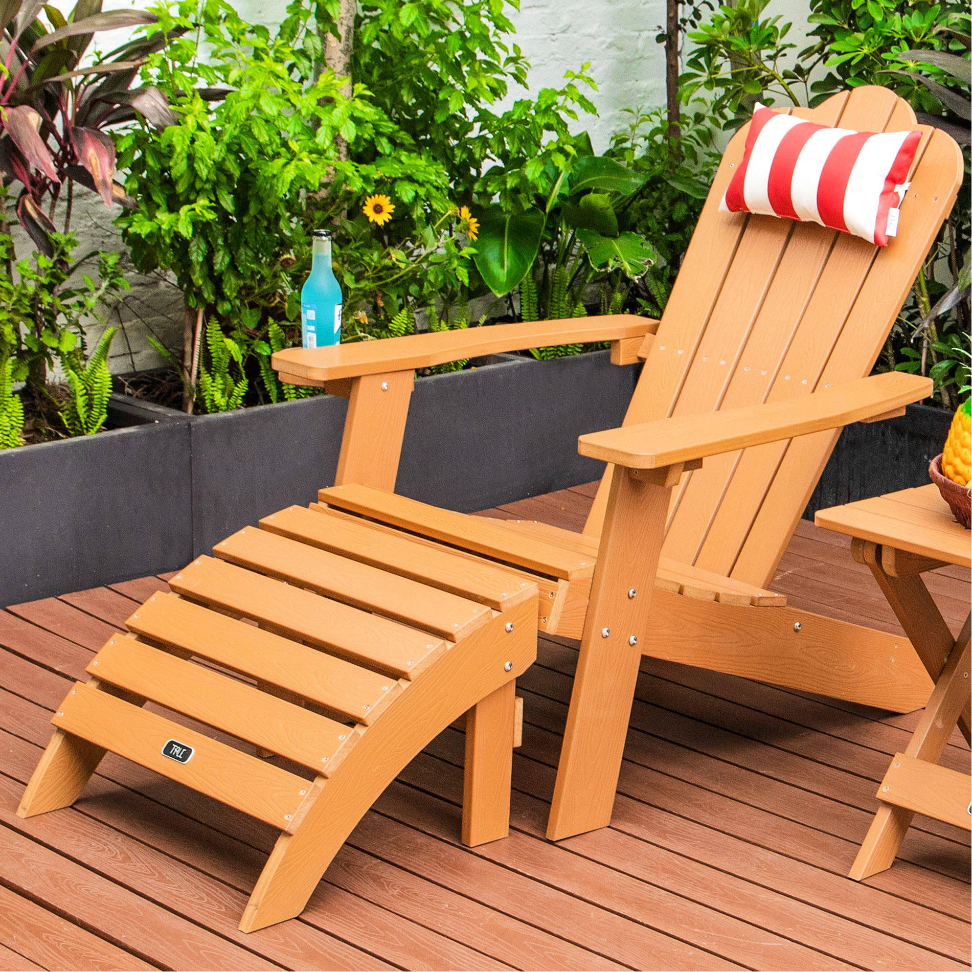 Highland Dunes All-weather Outdoor Furniture Footrest, - Brown ...