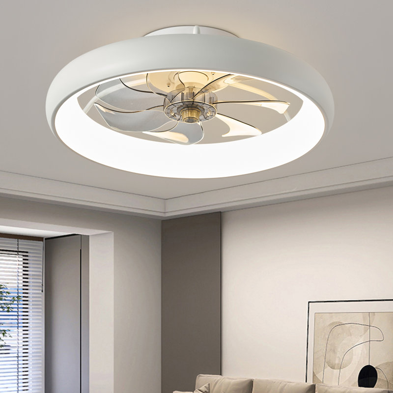 Wrought Studio 20'' Dianeshia Flush Mount Dimmable Ceiling Fan with LED ...