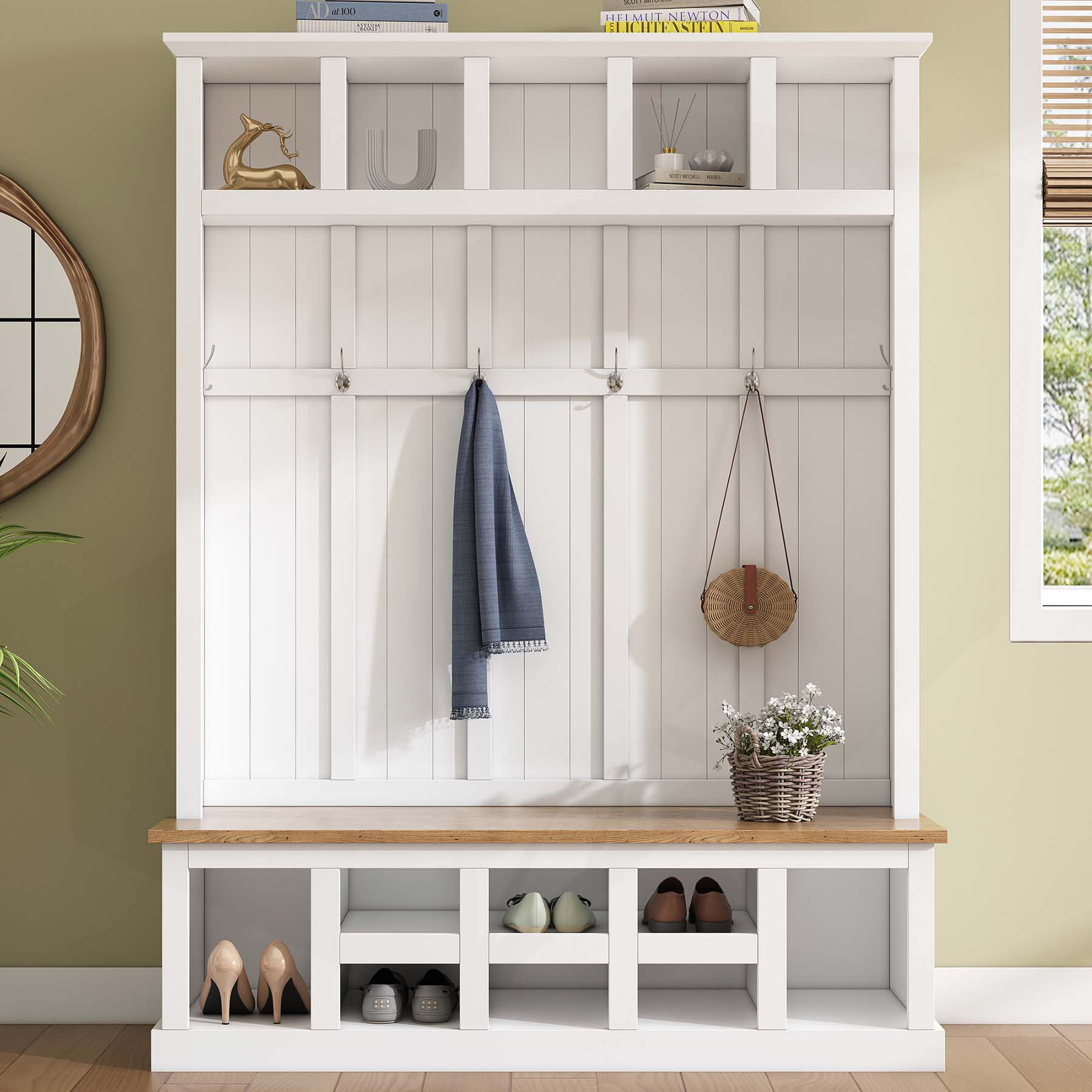 Red Barrel Studio Versatile Modern Hall Tree with Multiple Storage ...