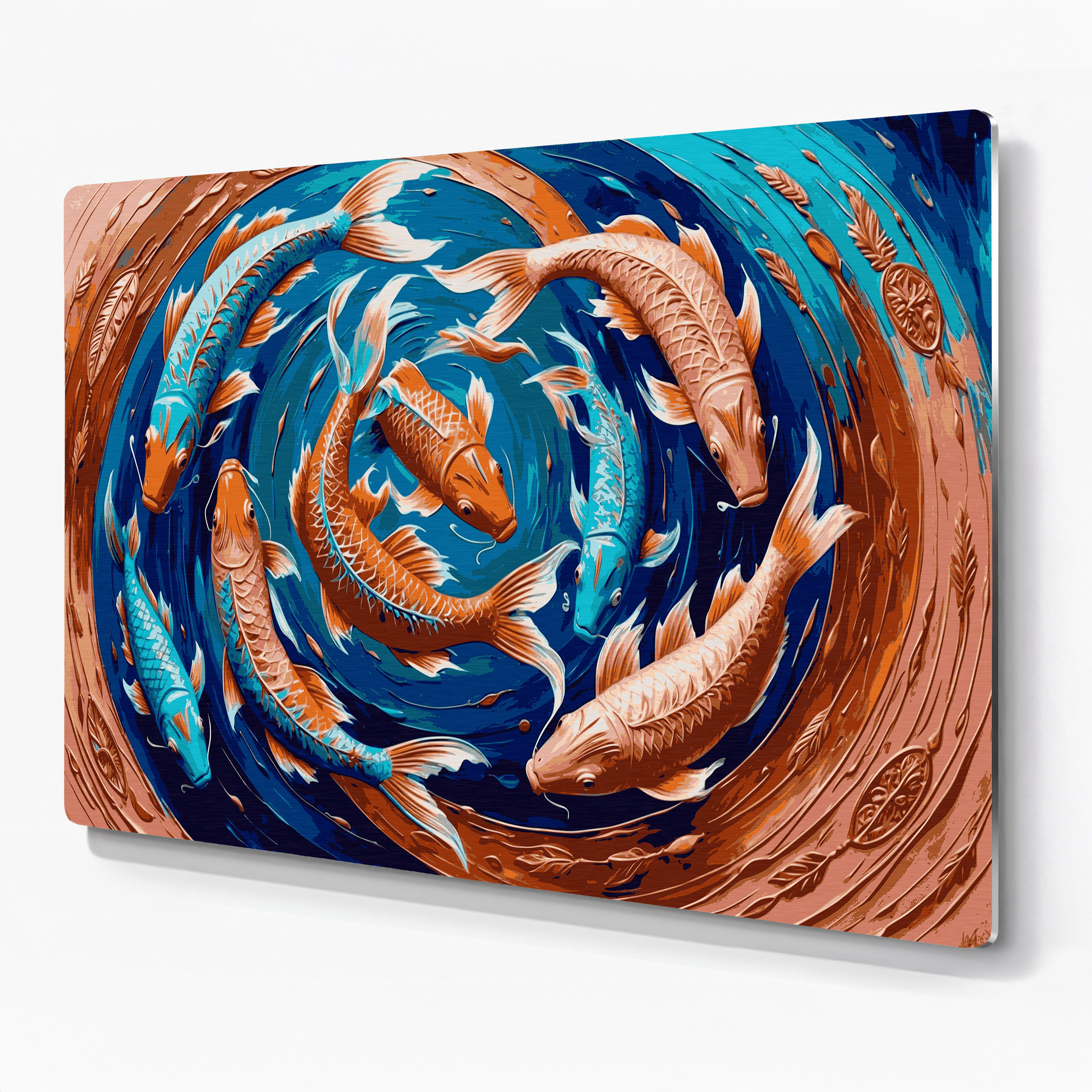 Hokku Designs Southwestern Animals Fish 28 Blue Metal Wall Art | Wayfair