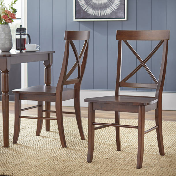 Three Posts™ Fortville Solid Wood Cross Back Side Chair & Reviews | Wayfair