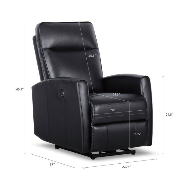 Latitude Run® Power Recline Recliners, Genuine Leather Reclining Chair ...