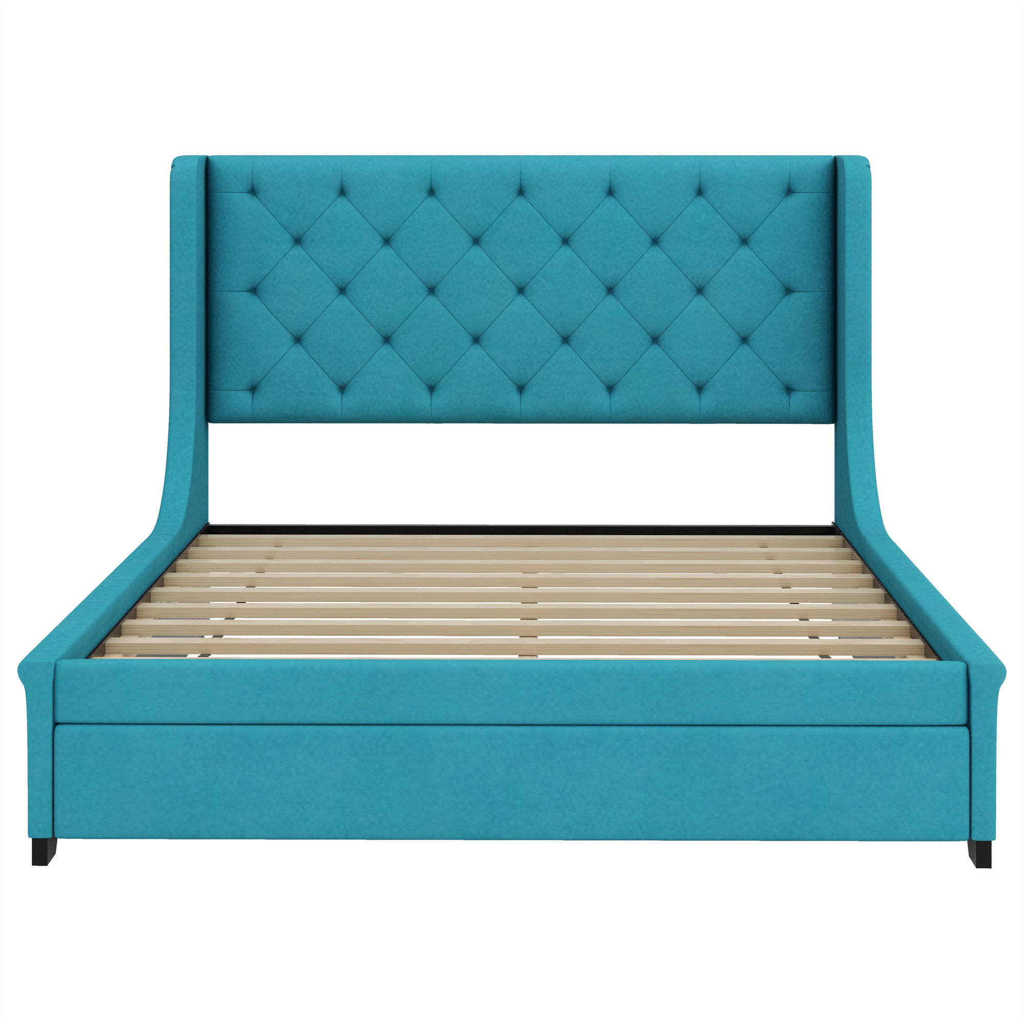 Lark Manor™ Upholstered Platform Bed With Wingback Headboard And A Big ...