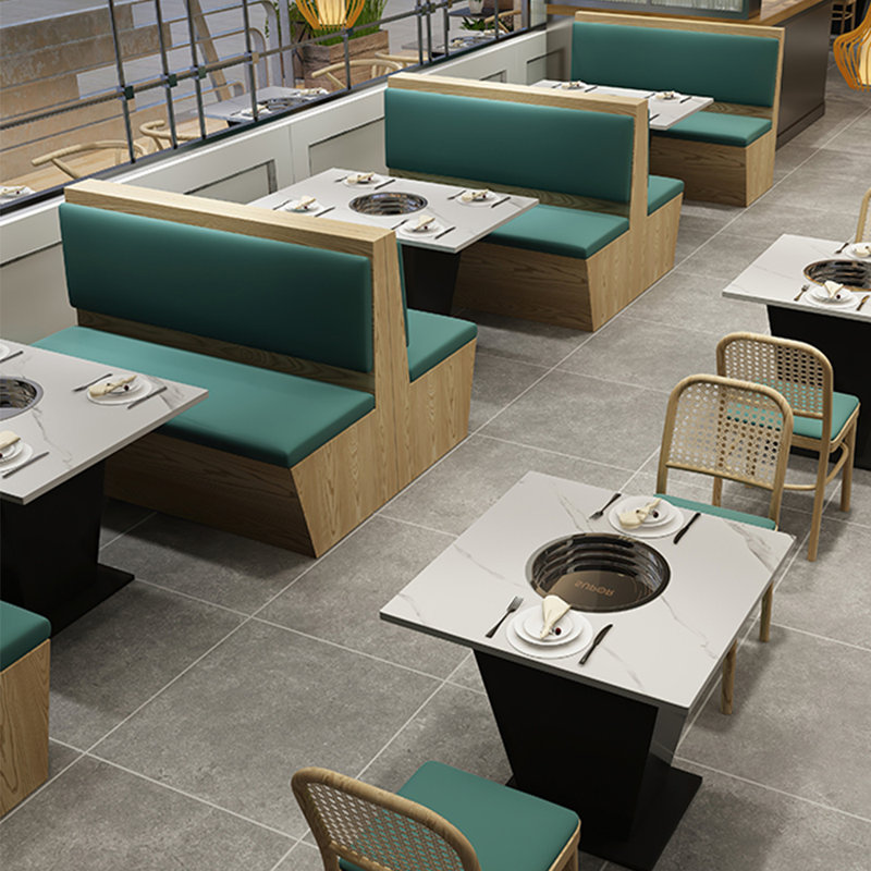 Canadian Linen Light Luxury Simple Restaurant Benches Faux Leather ...