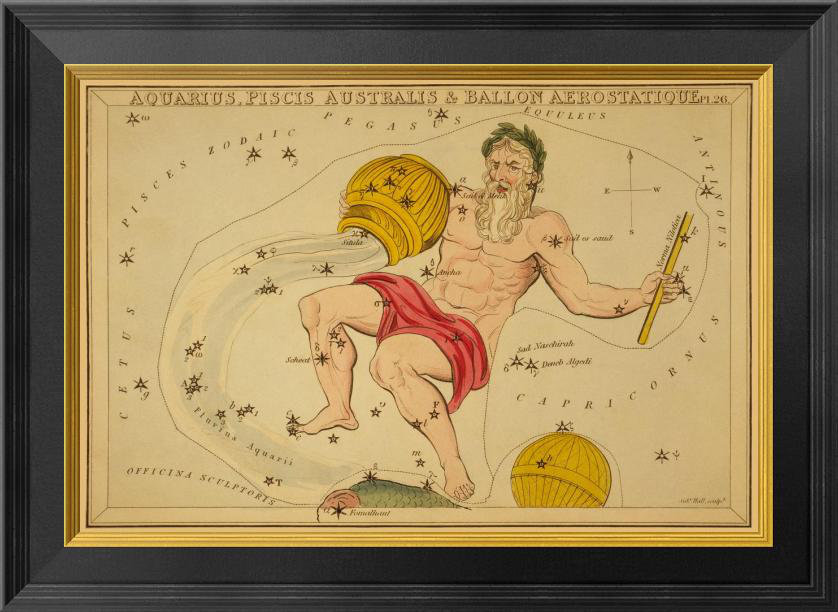 Global Gallery Aquarius, Piscis Australis & Ballon Aerostatique, 1825 ...