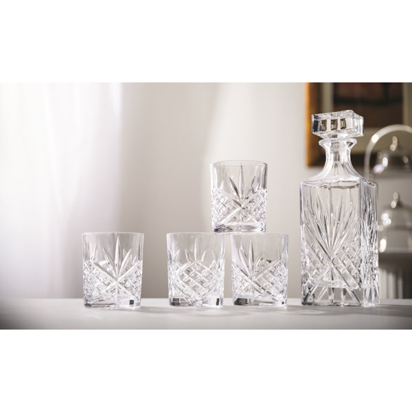 Godinger Silver Art Co Dublin Crystal 5 Piece Whiskey Decanter 24oz ...